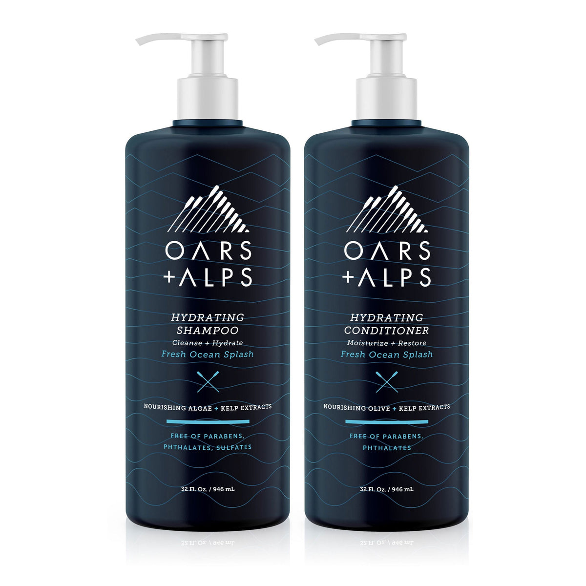 Men's 32 Oz Sulfate-Free Shampoo and Conditioner With Pump