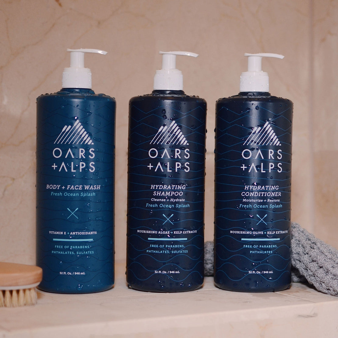 32 Oz Men's Sulfate-Free Shampoo With a Pump - Fresh Ocean Splash